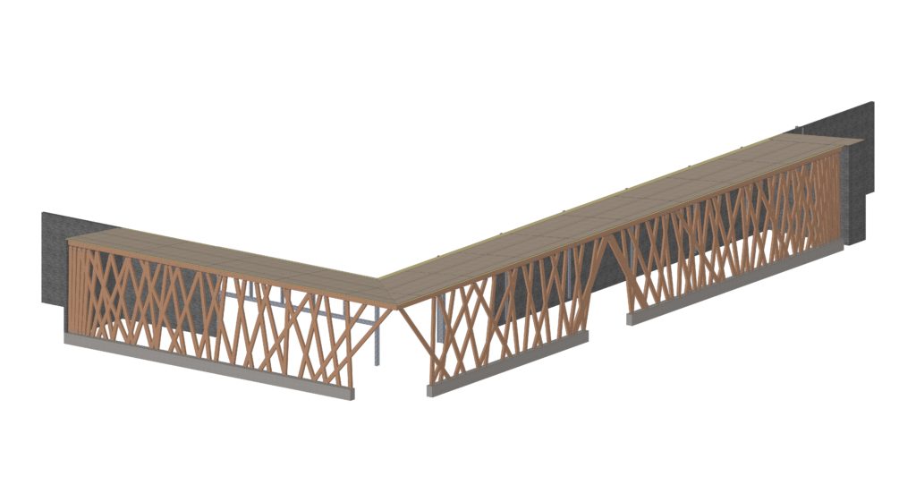 résille en lamellé collé Douglas - P.S.B - Plan de Structure Bois